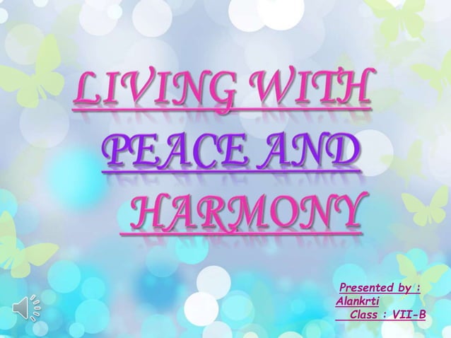 Peace and Harmony | PPTX