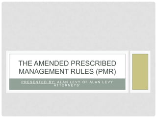 Alan Levy Attorneys Presentation To Nama On The New Sectional Title ...