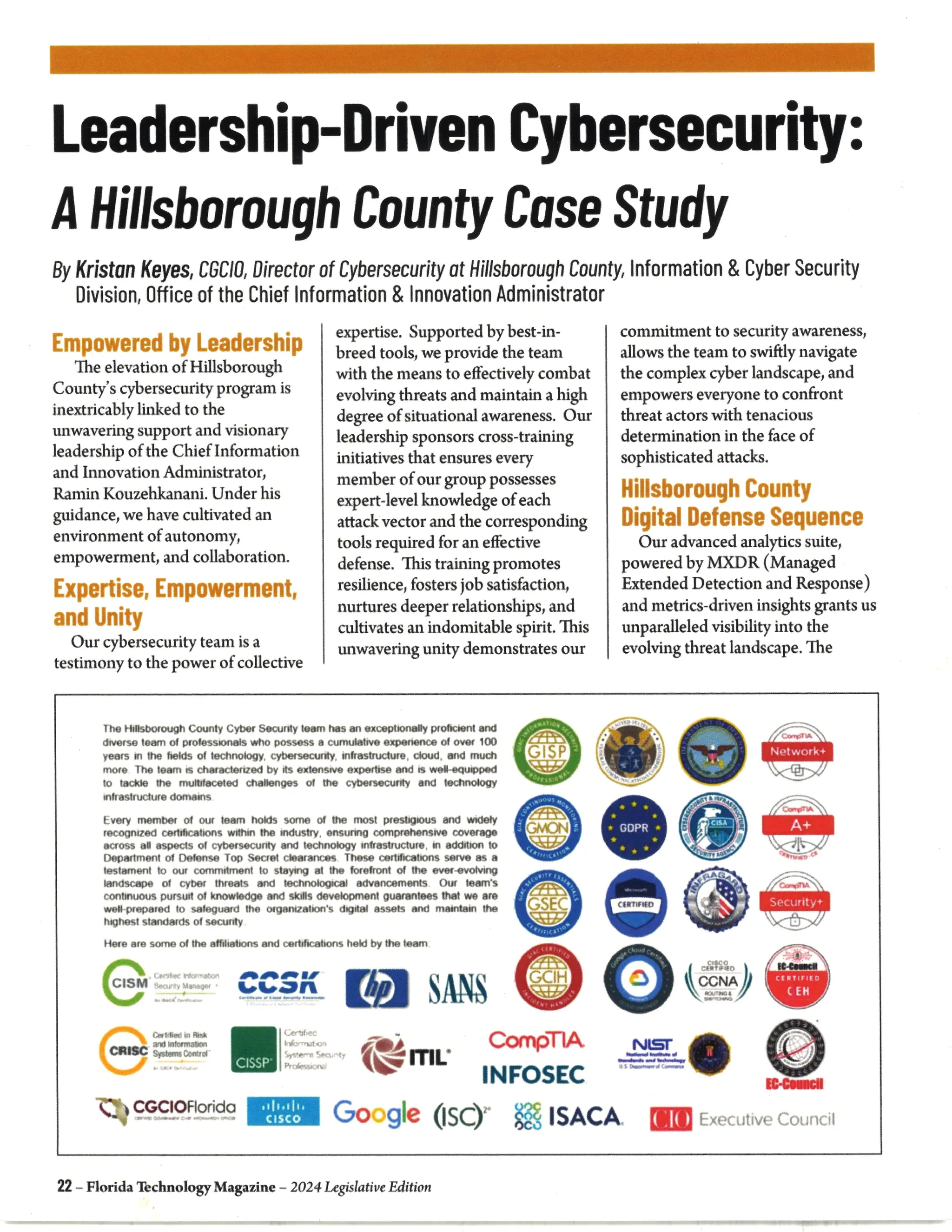 Leadership Driven Cybersecurity | A Hillsborough County Case Study | PDF