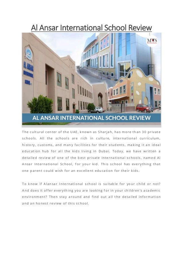 Al ansar international school review | PDF
