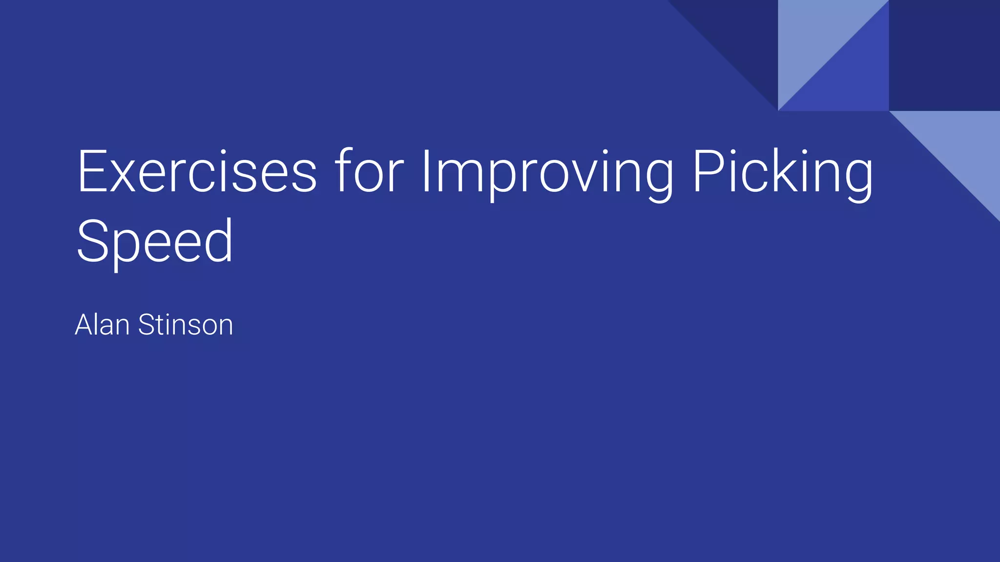 Exercises for Improving Picking Speed | PPTX