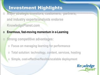 Alan Todd KnowledgePlanet Investor Presentation | PPT