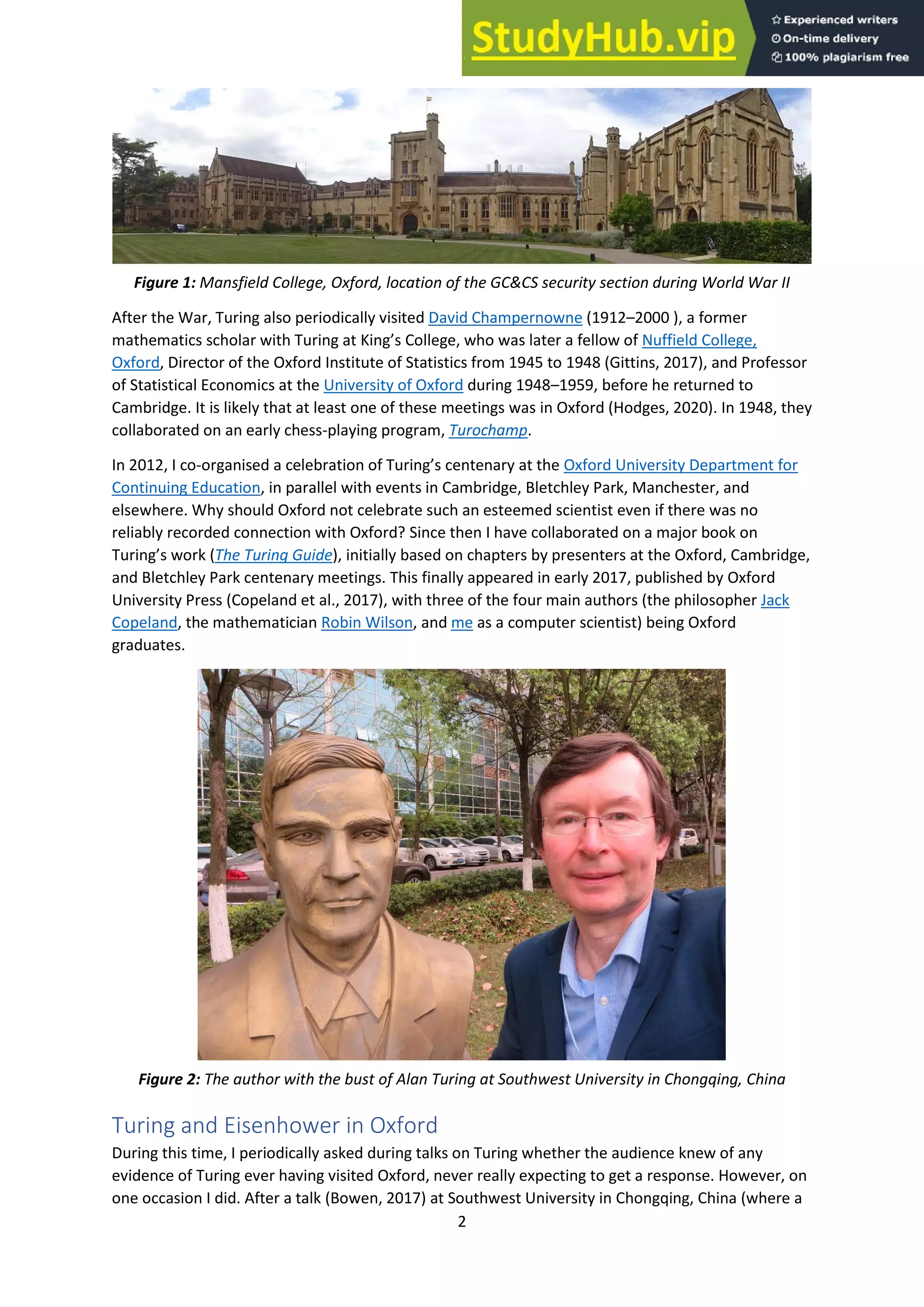 Alan Turing And Oxford | PDF