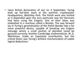PPT on Alan Turing's Contribution | PPTX