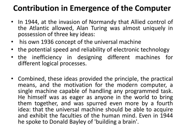 PPT on Alan Turing's Contribution | PPTX