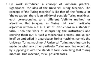 PPT on Alan Turing's Contribution | PPTX