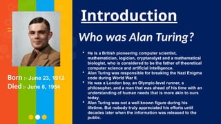 alan turing ppt.pptx biography of alan turing | PPTX