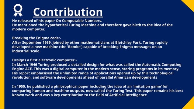 alan turing ppt.pptx biography of alan turing | PPTX