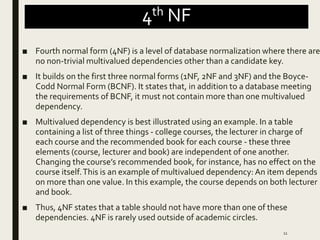Normalization,1st NF, 2nd NF, 3rd NF, BCNF, 4th NF, 5th NF | PPT