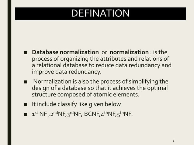 Normalization,1st NF, 2nd NF, 3rd NF, BCNF, 4th NF, 5th NF | PPT