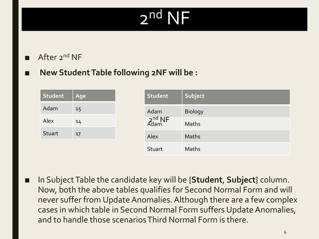 Normalization,1st NF, 2nd NF, 3rd NF, BCNF, 4th NF, 5th NF | PPT