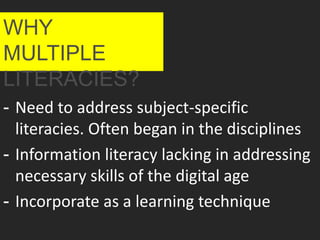 ALAO Instruction Interest Group Multiple Literarcies in One-shot ...