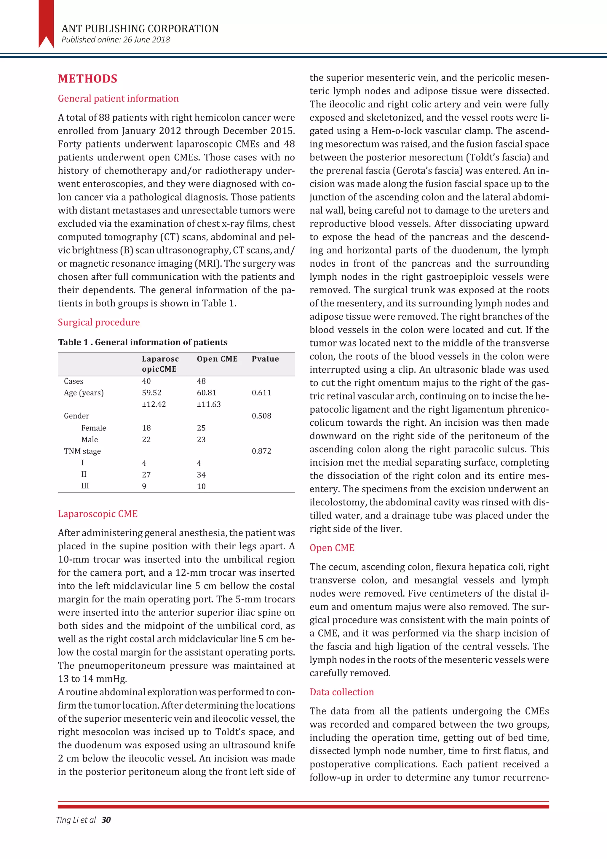 A laparoscopic complete mesocolic excision for the surgical treatment ...