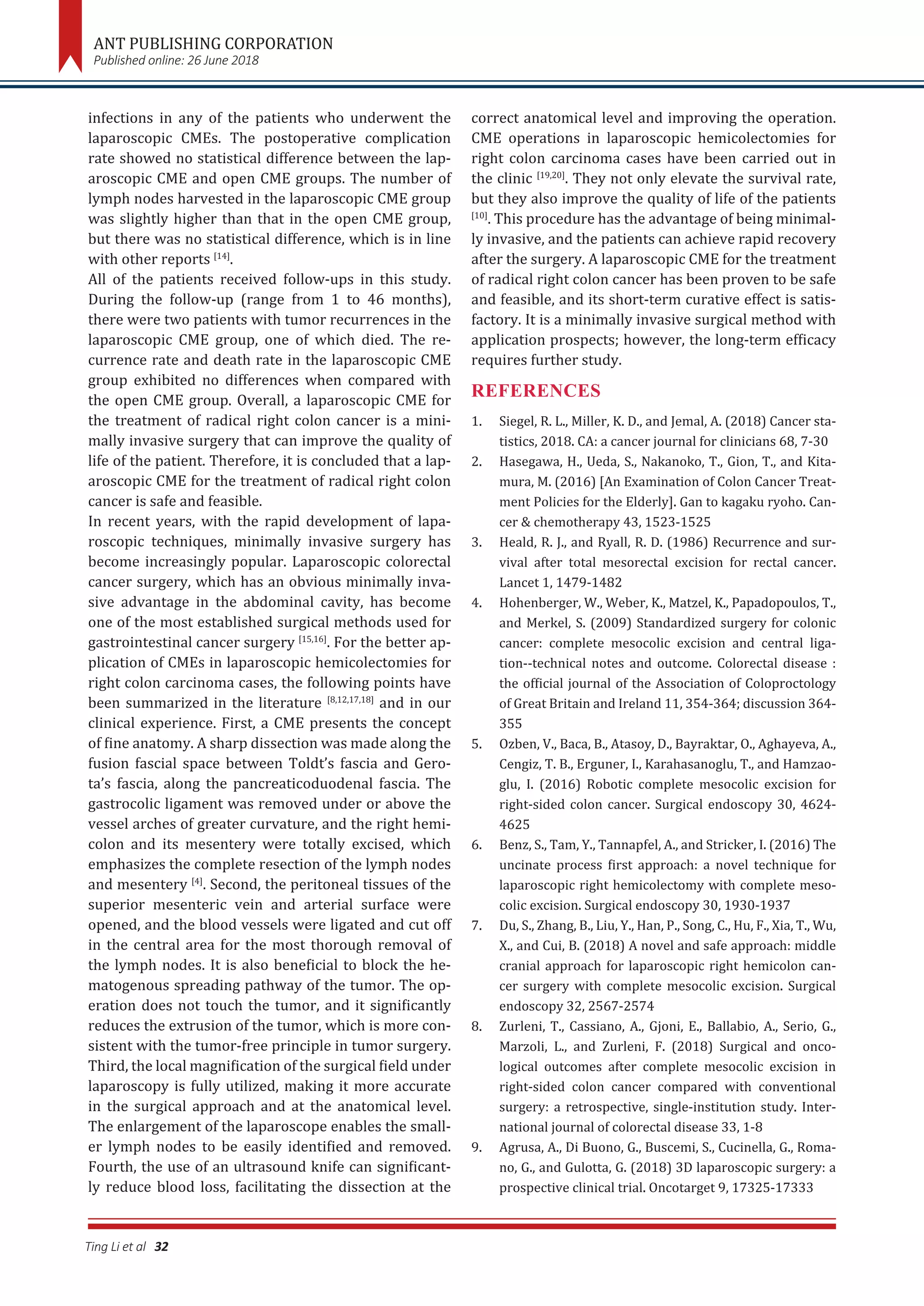 A laparoscopic complete mesocolic excision for the surgical treatment ...