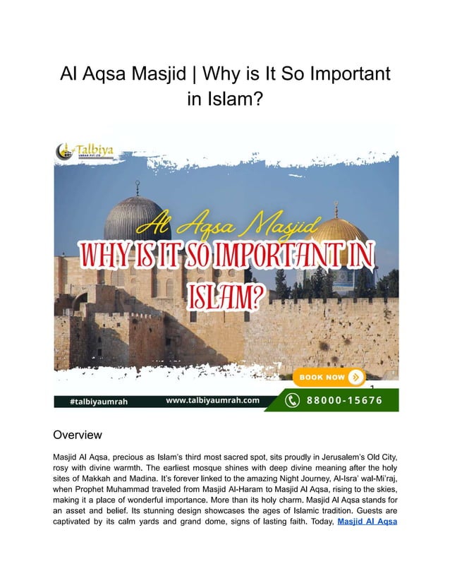 Al Aqsa Masjid | Why is It So Important in Islam? | PDF