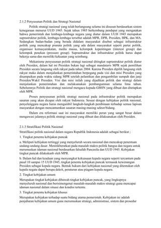 Implementasi politik strategi nasional di bidang politik dan hukum | DOC