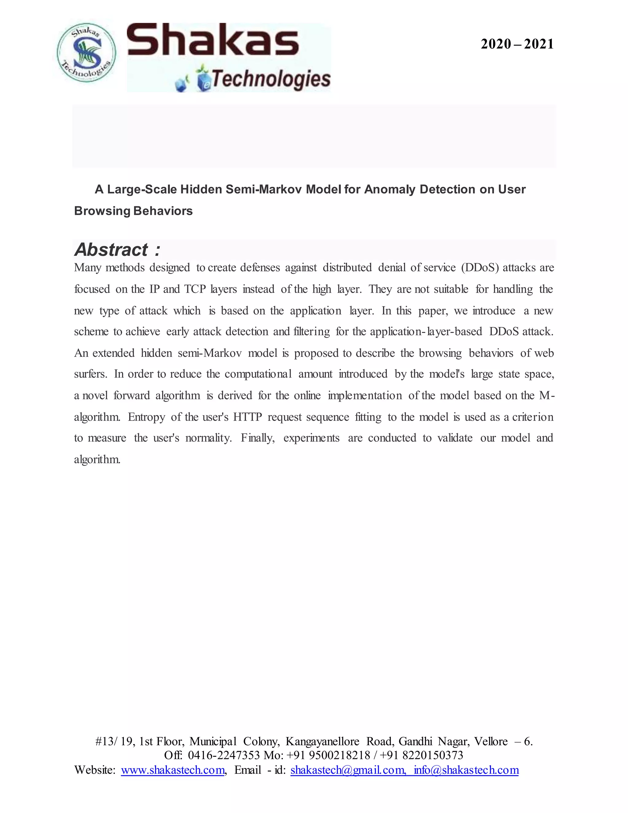 A Large Scale Hidden Semi Markov Model For Anomaly Detection On User Browsing Behaviors Docx