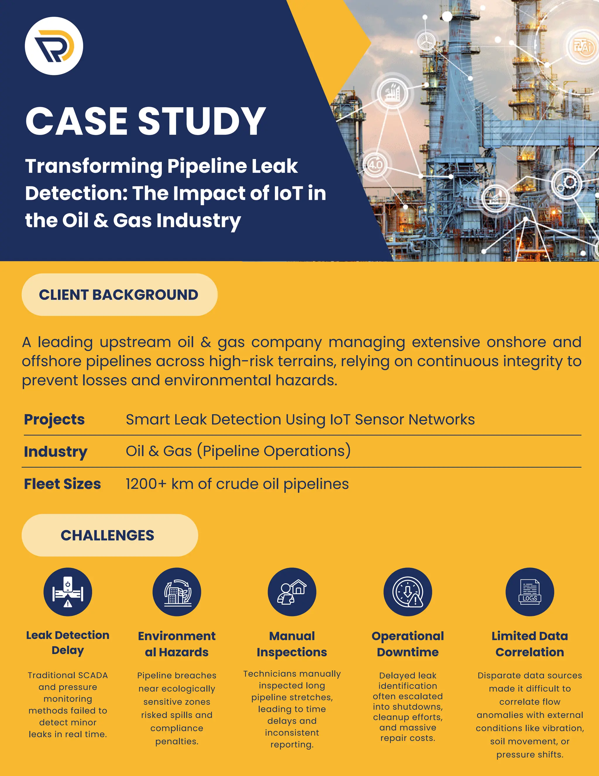 Digital Transformation in Oil & Gas: IoT Solutions for Pipeline Leak Detection and Control | PDF
