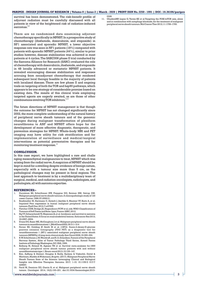 A large malignant peripheral nerve sheath tumour (mpsnt) of radial ...