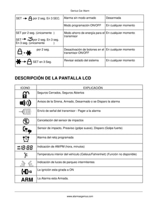Alarma genius digital g300a | PDF