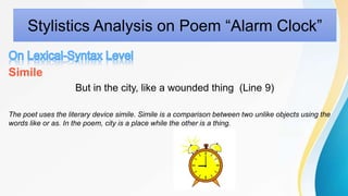 Alarm clock stylistics joyce kilmer | PPT