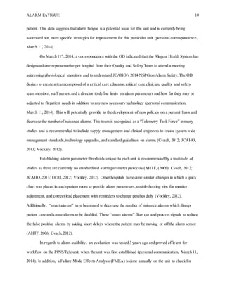 Alarm Fatigue Phase Writing | DOCX