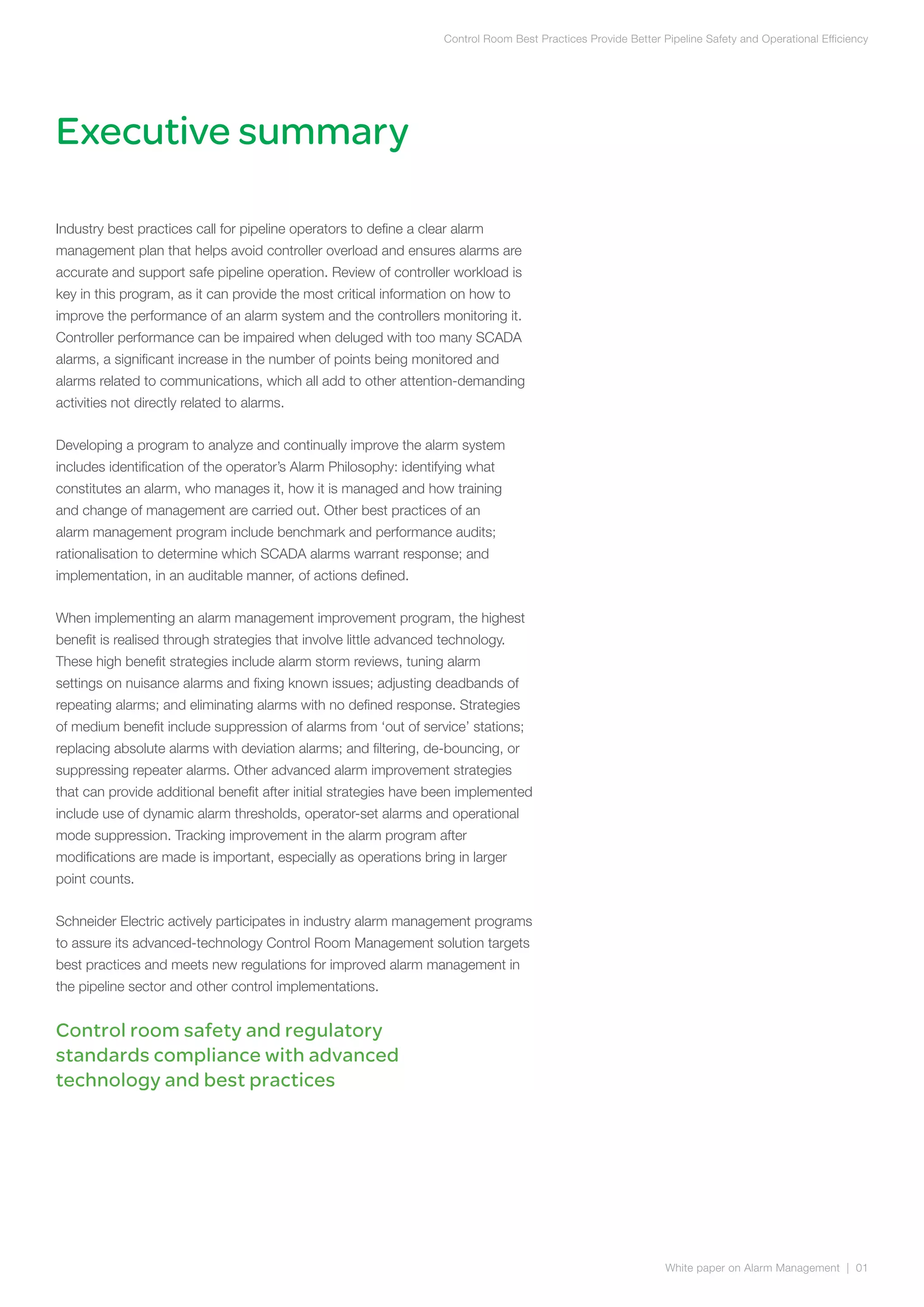 [Oil & Gas White Paper] Control Room Management - Alarm Management | PDF