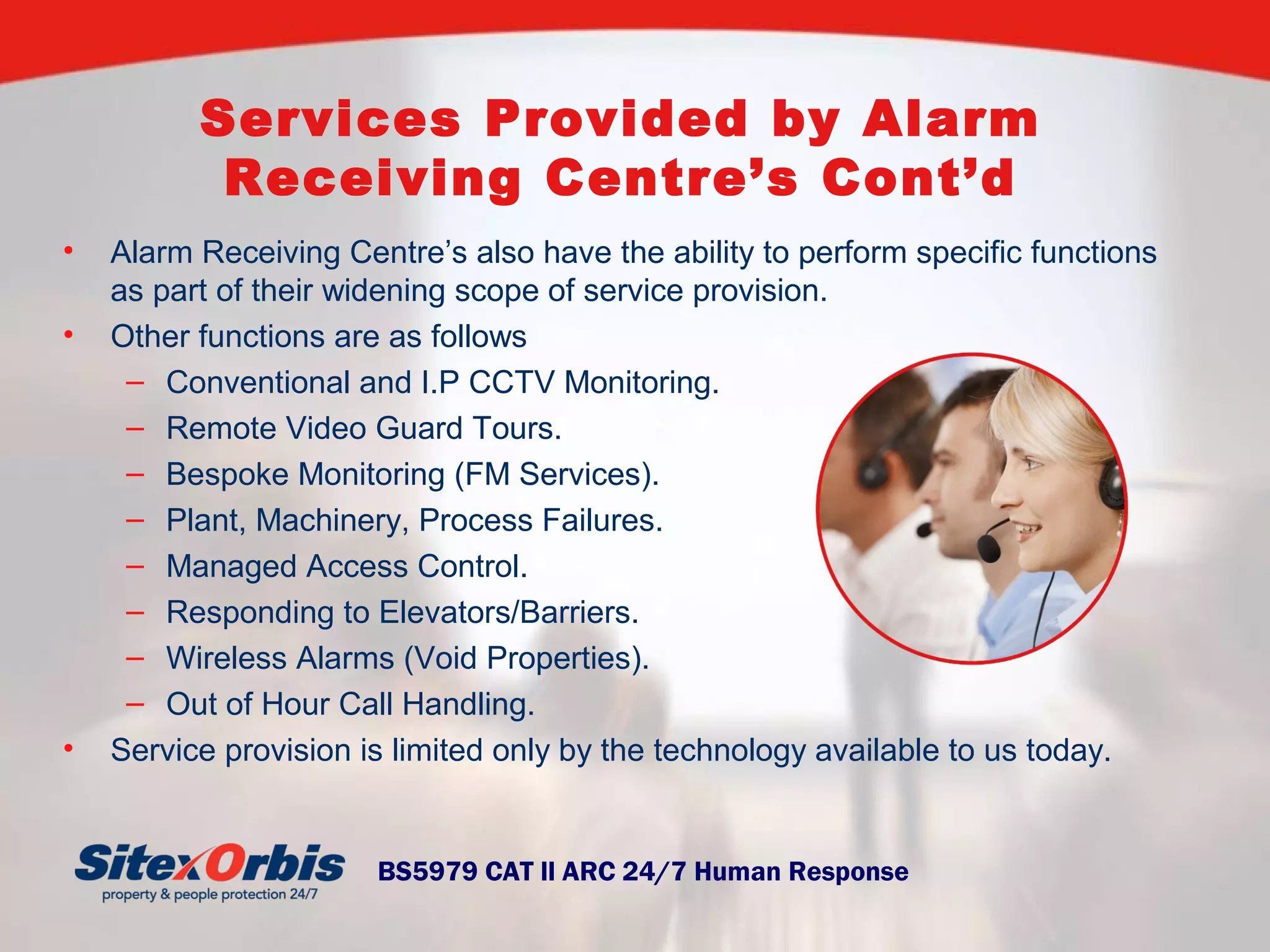 Alarm Receiving Centres - IFSEC 2013 | PPT