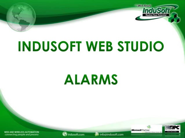 Alarming in InduSoft web Studio | PPTX