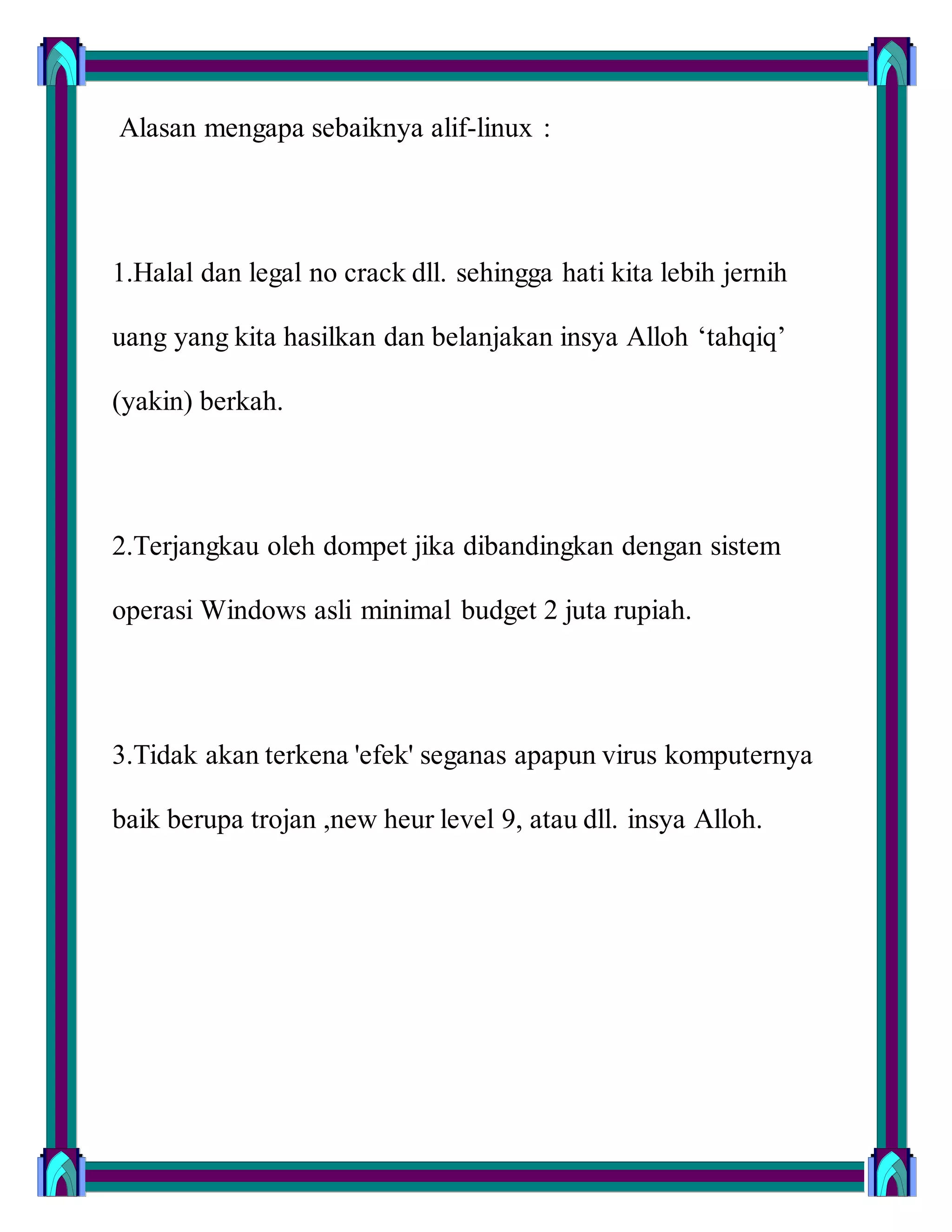 Alasan mengapa sebaiknya alif | DOCX