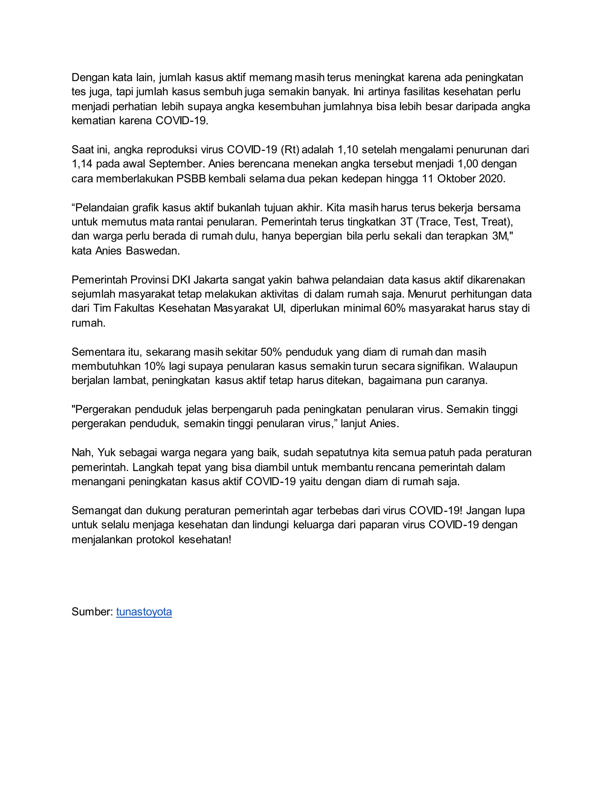 Alasan psbb jakarta diperpanjang | DOCX