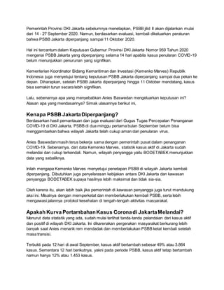 Alasan psbb jakarta diperpanjang | DOCX