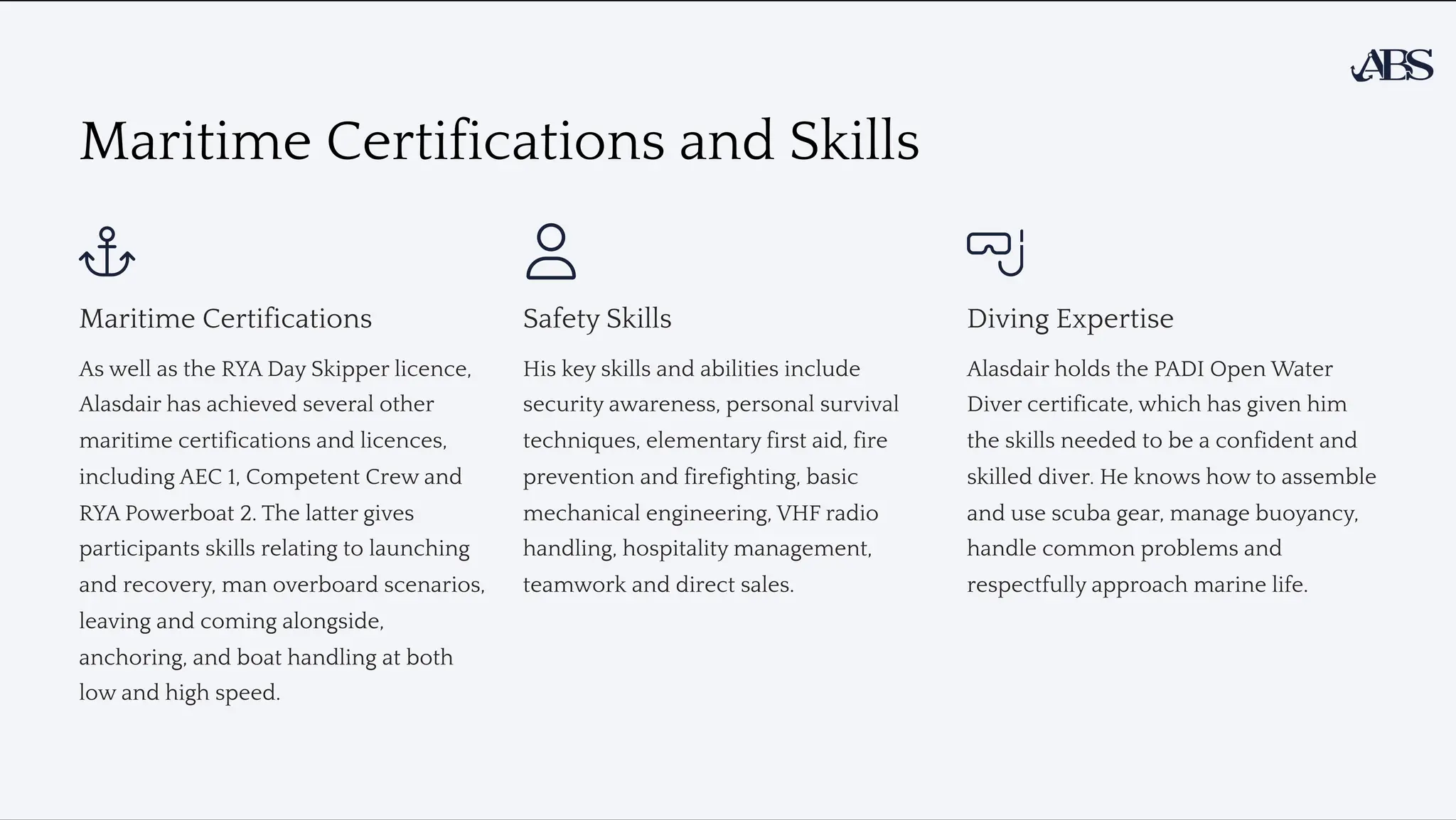 About Alasdair Babber Shah - Yacht Deckhand | PPT