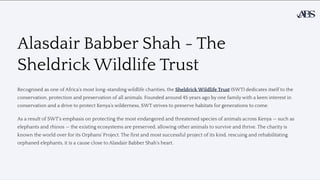 Alasdair Babber Shah - The Sheldrick Wildlife Trust | PPT