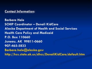 Alaska’s Medicaid Expansion: State Children’s Health Insurance Program ...