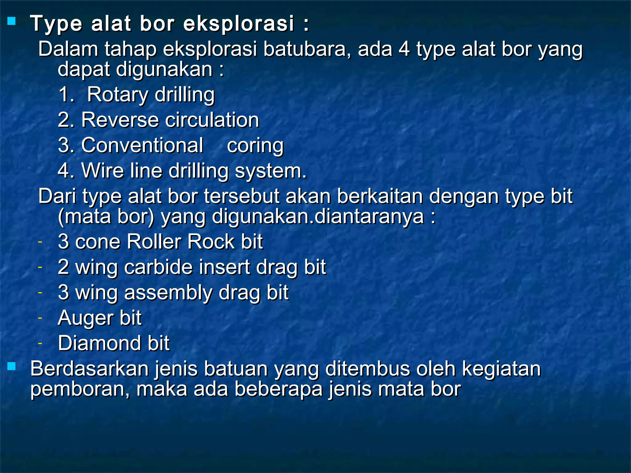 Alat Bor Eksplorasi | PPT