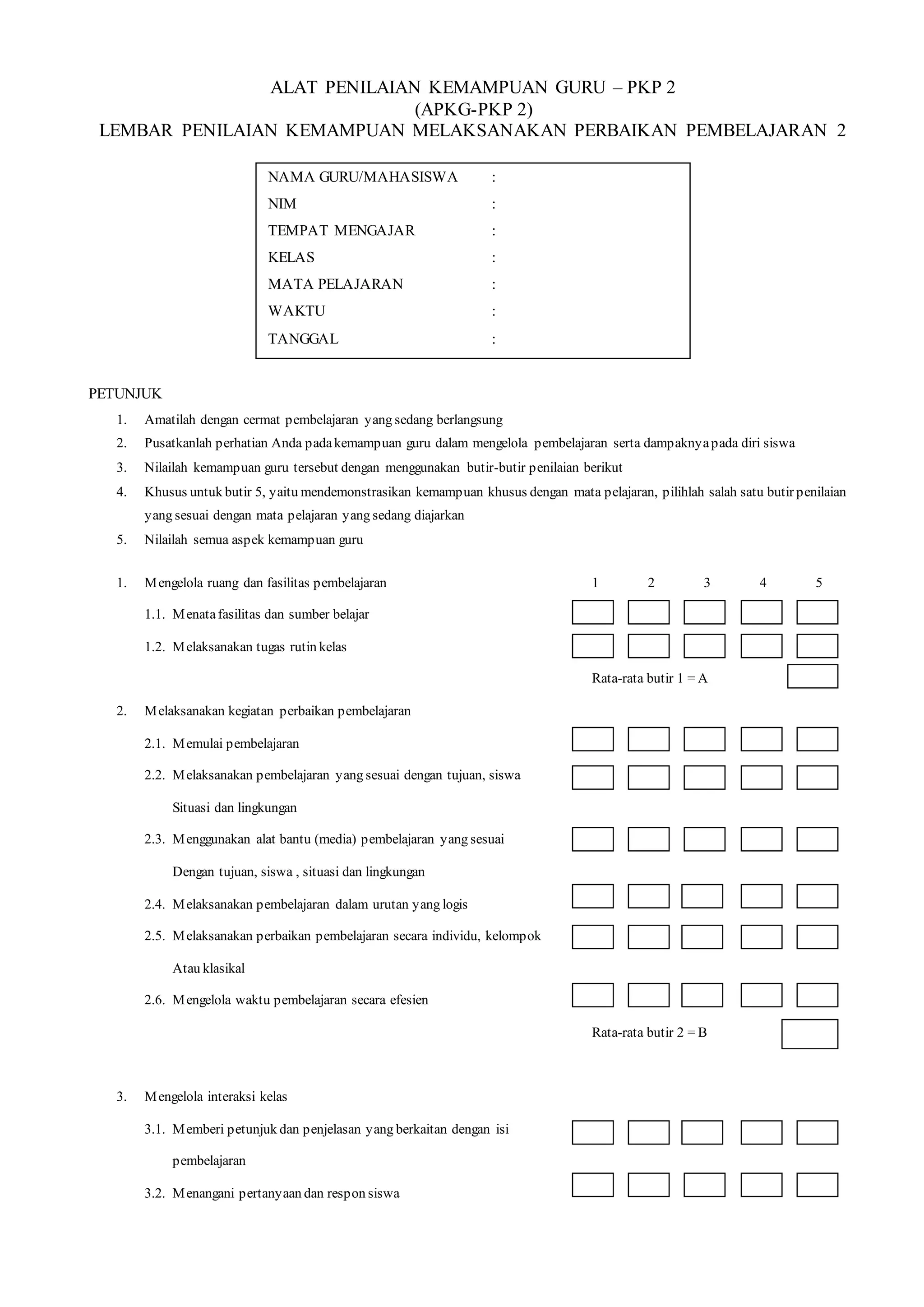 Alat penilaian-kemampuan-guru-apkg-lembar1 | DOCX