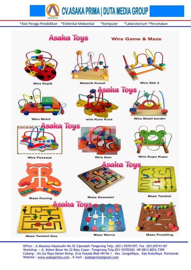 Katalog Alat Permainan Edukatif APE PAUD 087782527700 | PDF