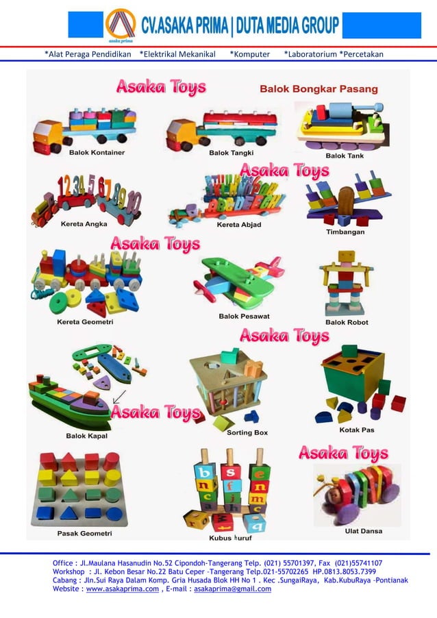 Katalog Alat Permainan Edukatif APE PAUD 087782527700 | PDF
