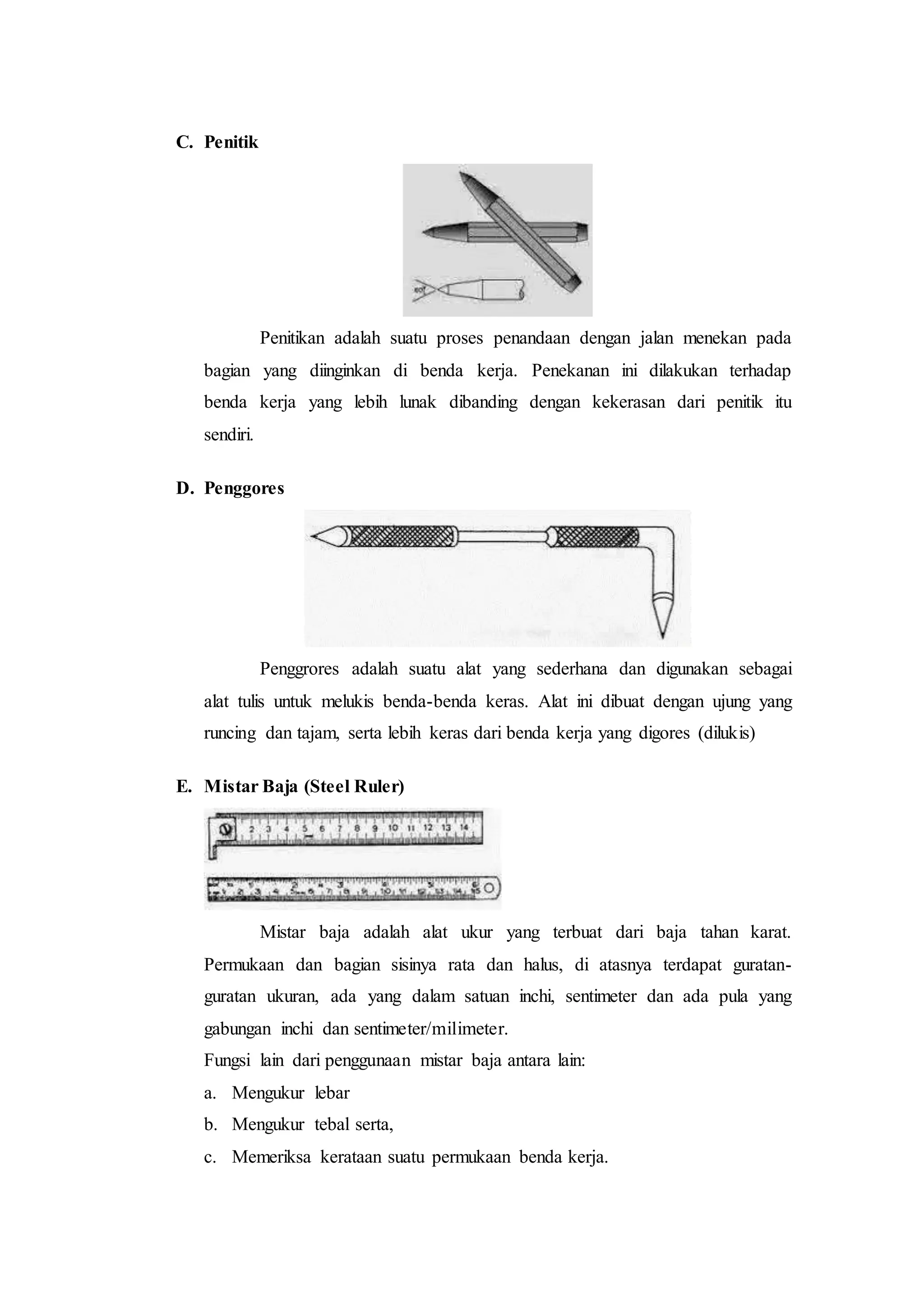 Alat alat kerja bangku mesin | DOCX