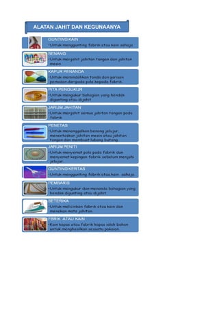 Alatan Jahitan Dan Kelepet | XLS