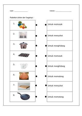 Alatan memasak dan fungsi 2 | DOCX