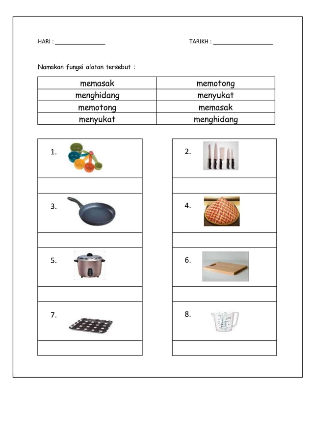 Alatan memasak dan fungsi 3 | DOCX