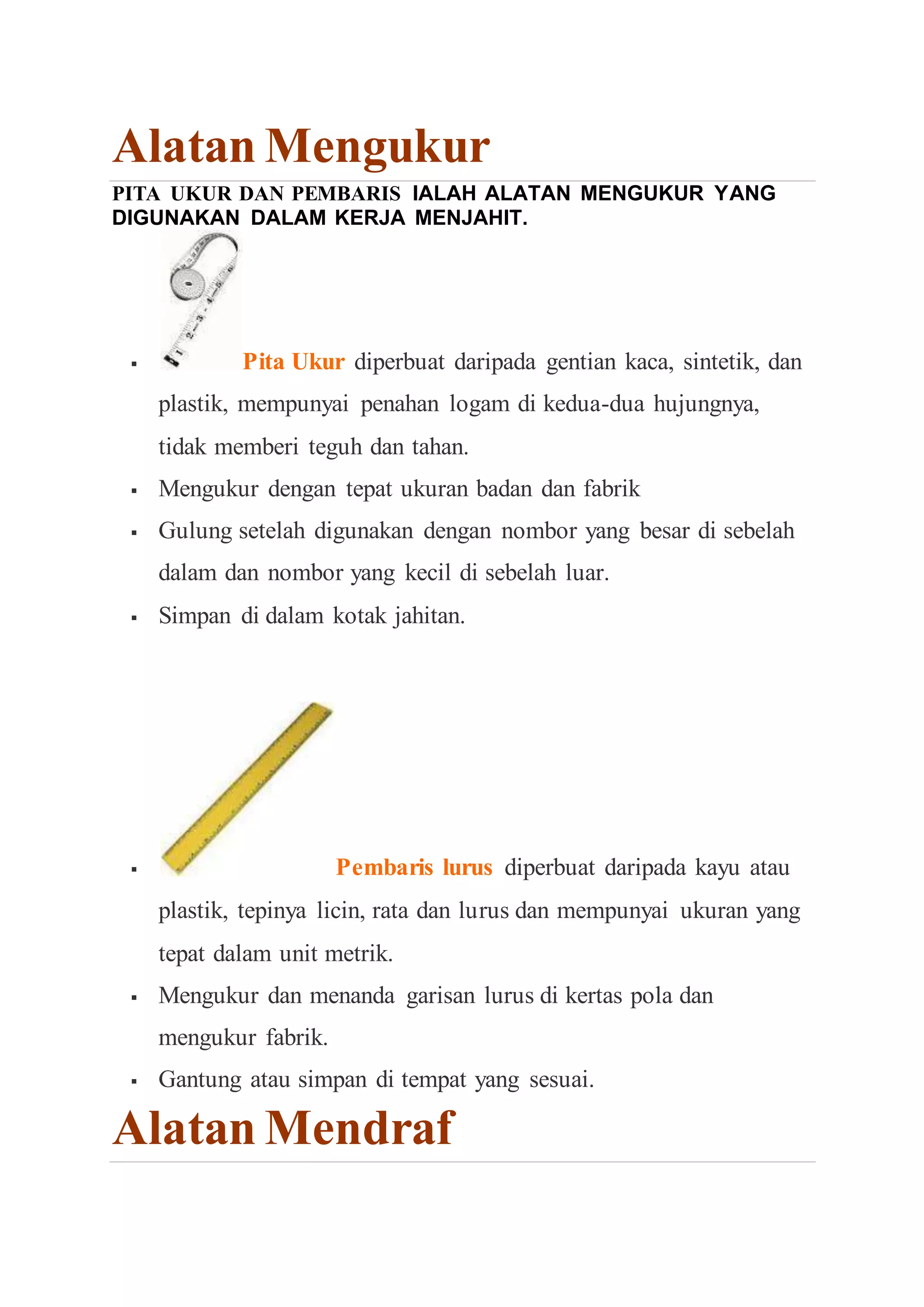 Alatan menjahit | DOCX