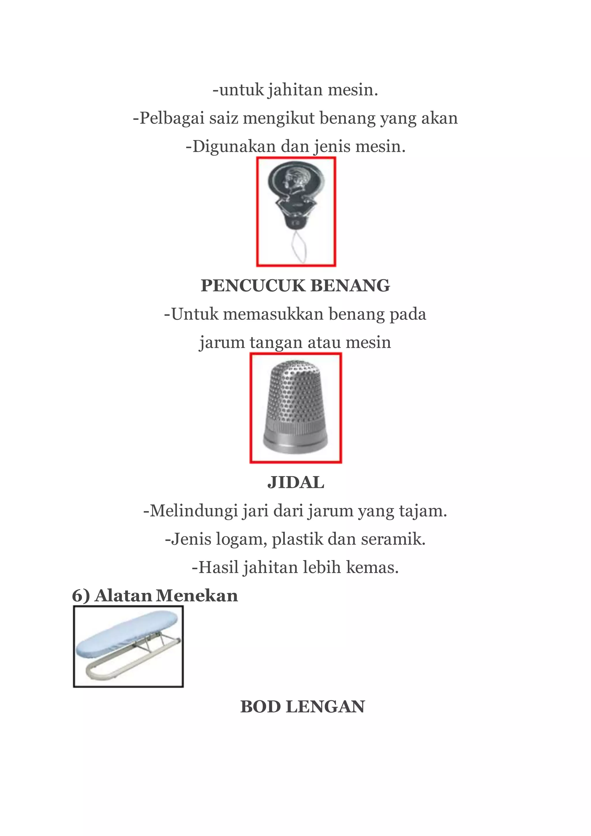 Alatan menjahit | DOCX