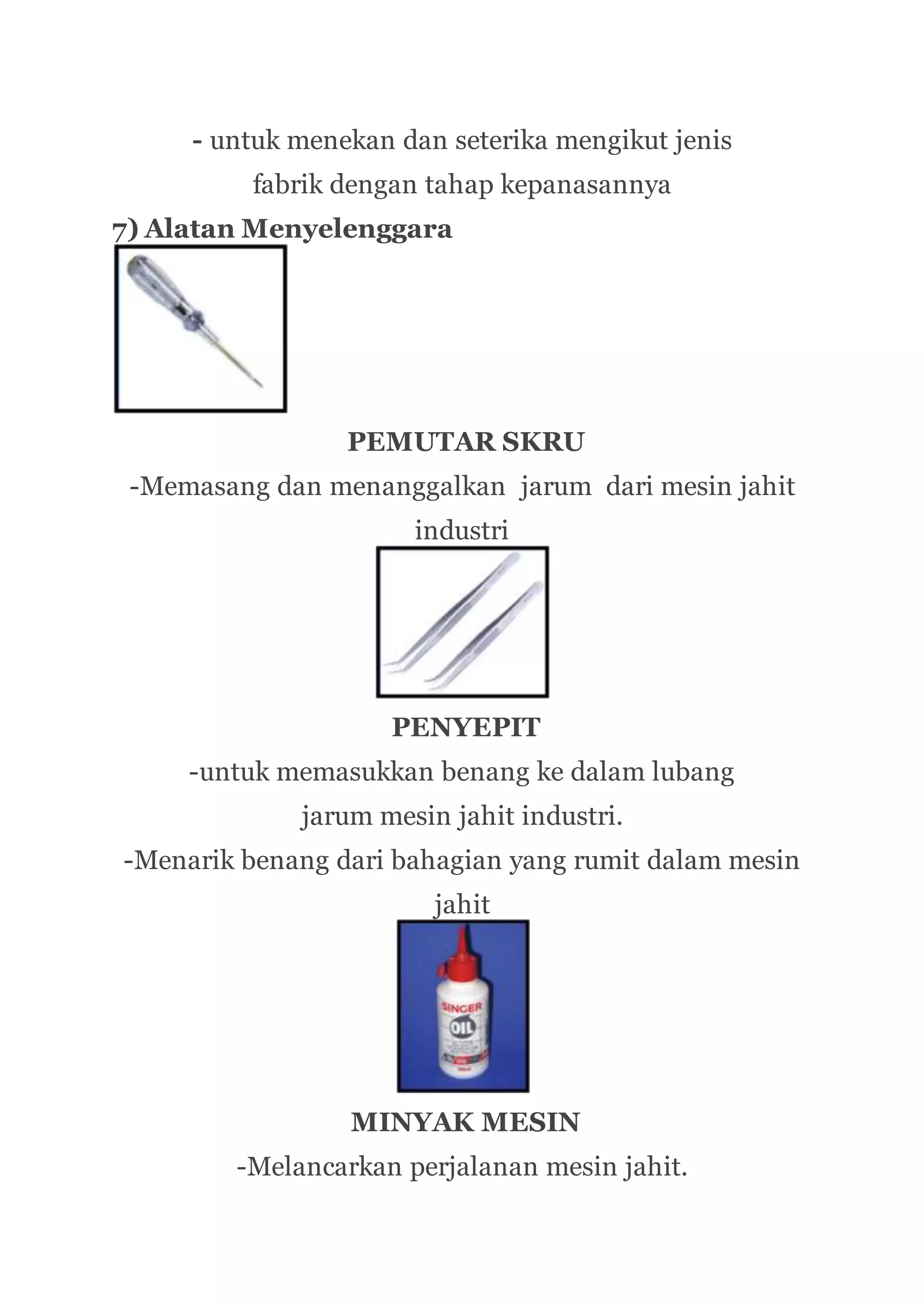 Alatan menjahit | DOCX