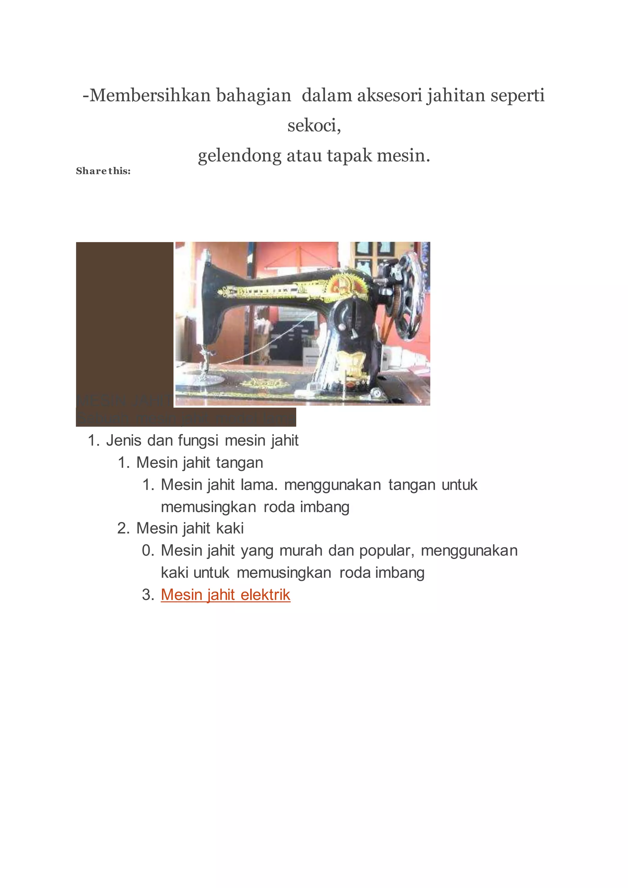 Alatan menjahit | DOCX