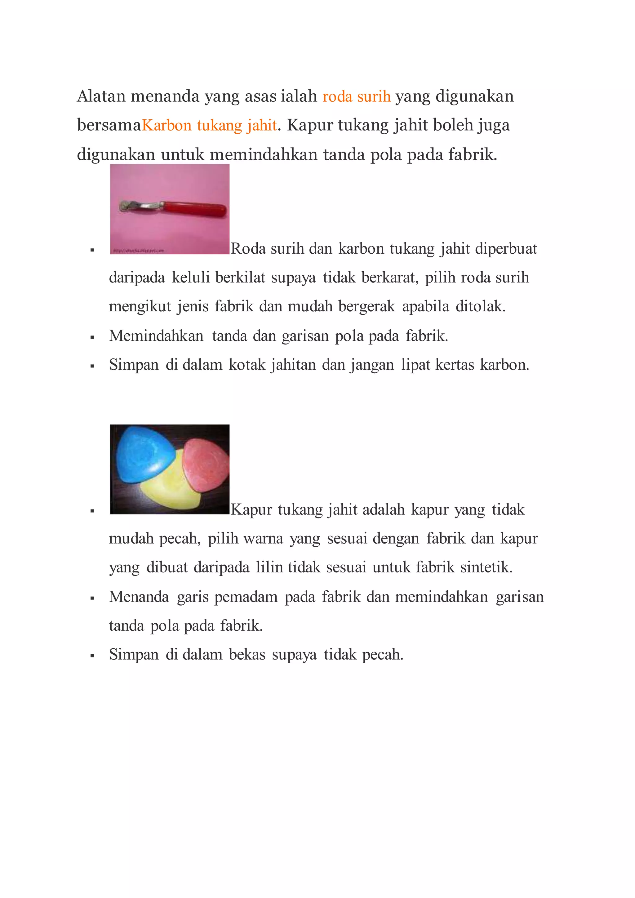 Alatan menjahit | DOCX