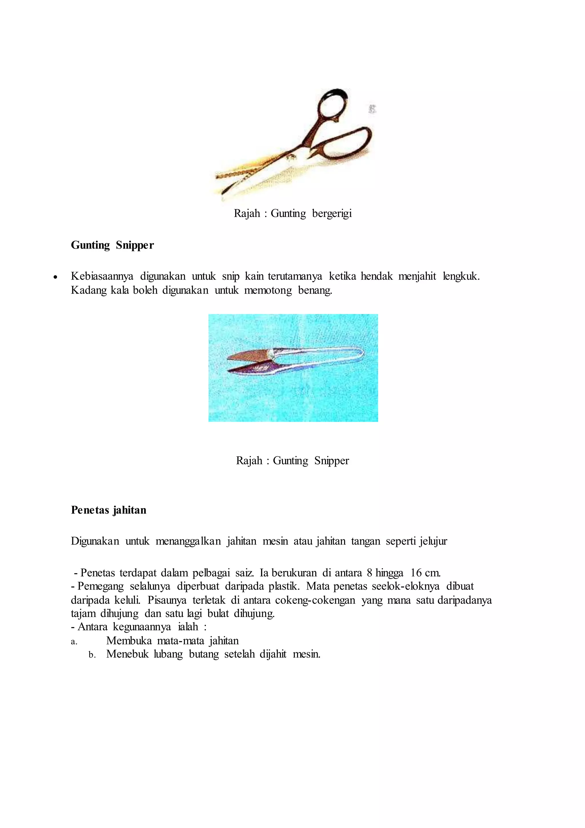 Alatan menjahit | DOCX