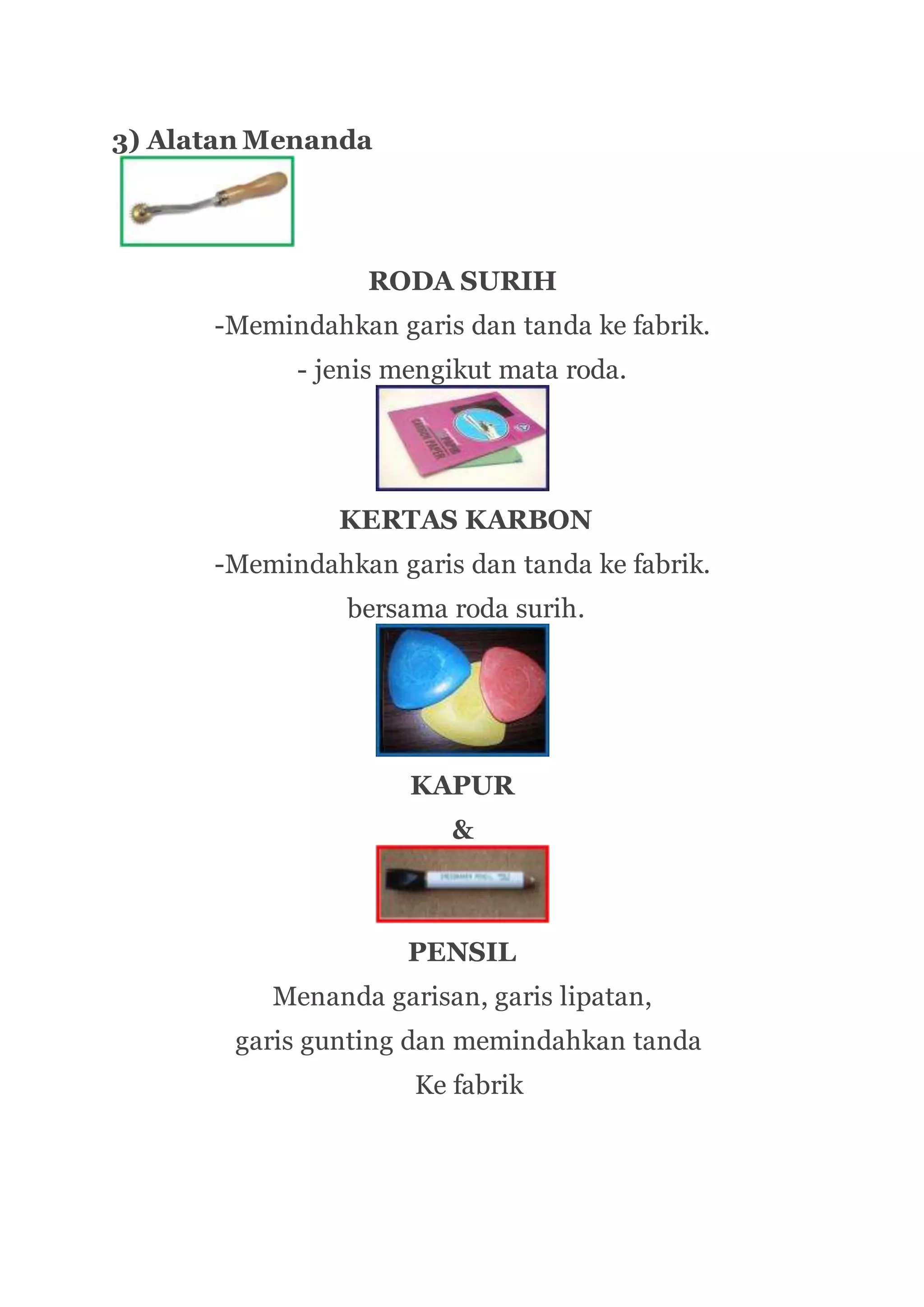 Alatan menjahit | DOCX